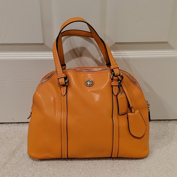 Coach | Bags | Coach Orange Leather Top Handle Bag | Poshmark